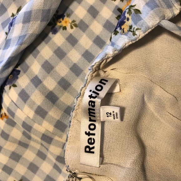 Reformation | Dresses | Reformation Embry Alfresco Gimham Floral Print ...